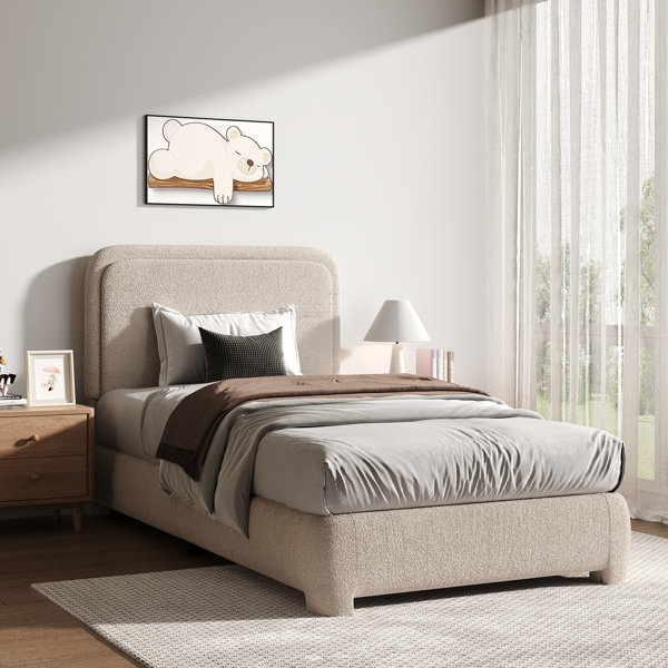 Ebern Designs Bensu Boucle Upholstered Platform Bed & Reviews | Wayfair